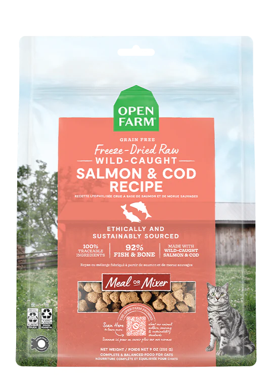 Open Farm Wild Caught Salmon Cod Freeze Dried Raw Cat Food Little Chief Co